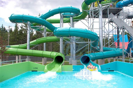 Water Park Inner Tube Water Slide Fiberglass Enclosed Spiral Water Slides