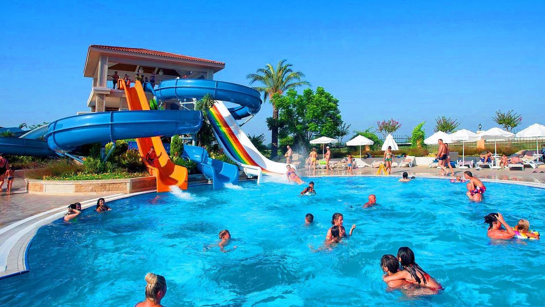 Aqua Water Park Kids Water Games Swimming Pool Fiberglass Slide Set For ...