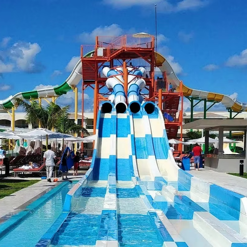 Outdoor Fiberglass Water Park Slide with 6-8mm Thickness Customized ...