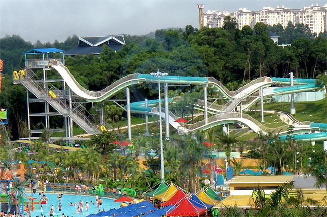 Roller Coaster Water Park Slide Fiberglass Customized Color With Two Riders