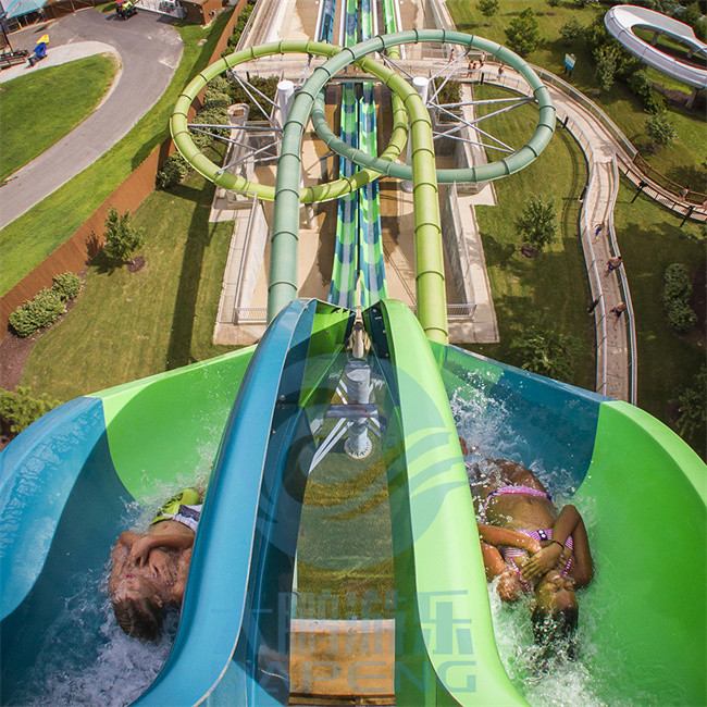 Twist Aqualoop Water Slide Double Fiberglass Water Park Flume Pool Slide