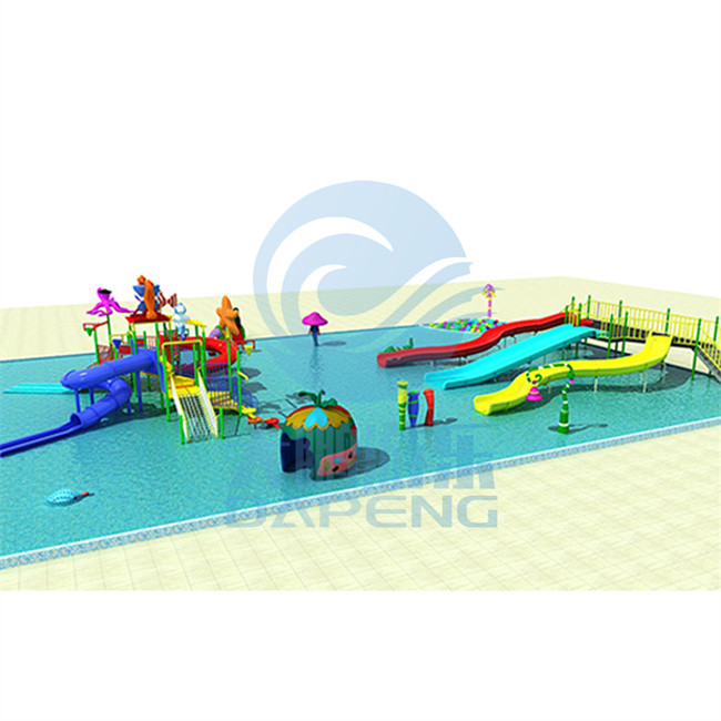 Outdoor Water Amusement Park Playground Set Kids Fiberglass Slide Group