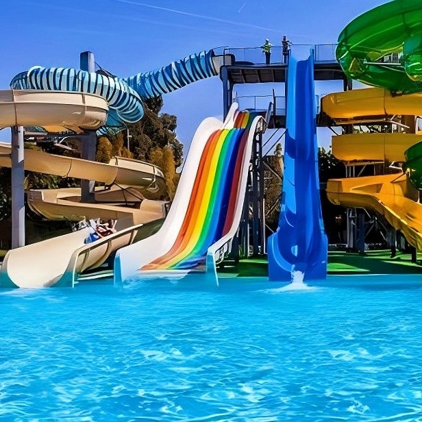 Children In Ground Swimming Pool Ride Fiberglass Water Slide For Aqua Park