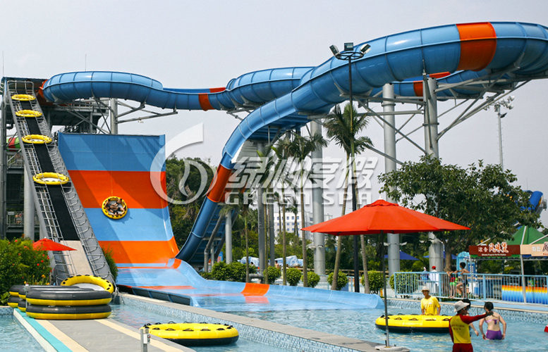 Open or Close Spiral Water Slide / Blue Raft Slide for Commercial Water ...