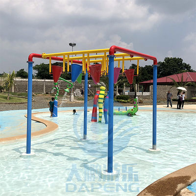 Amusement Park Rain Splash Pad Dump Bucket Fiberglass 9 In 1 Customized