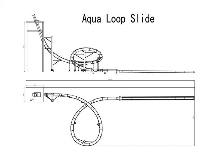 4 Lanes Extreme Aqualoop Water Slide Translucent Looping Water Slides