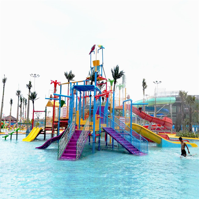 Playground Children Splash Zone Water Slide Anti UV ISO TUV ROHS ...
