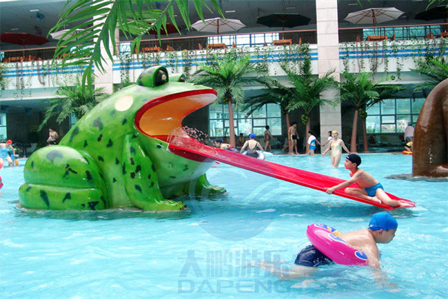 Fiberglass Water Park Splash Pad Frog Small Swimming Pool Slide For ...